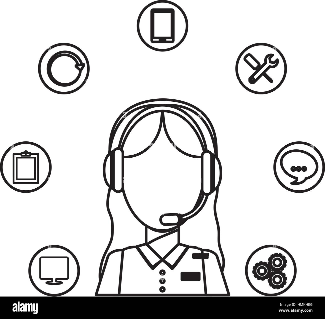 technical service and call center icon, vector illustration image Stock ...