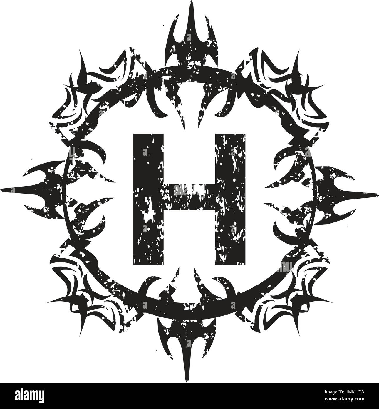 Rough Letter H Stock Vector Image & Art - Alamy