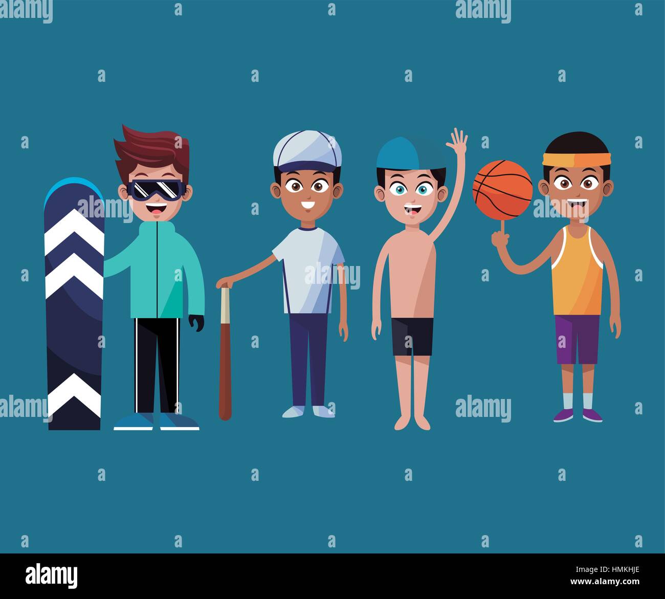 Sport togetherness Stock Vector Images - Alamy