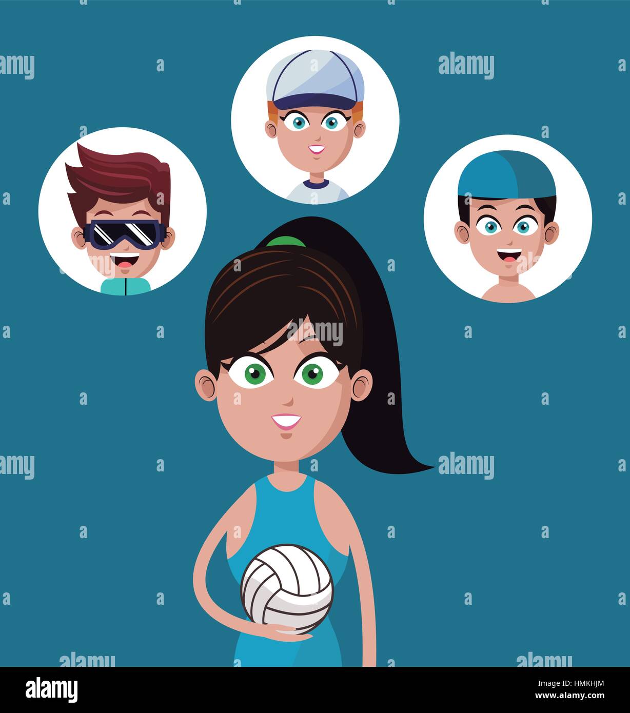 Cartoon Volleyball Game