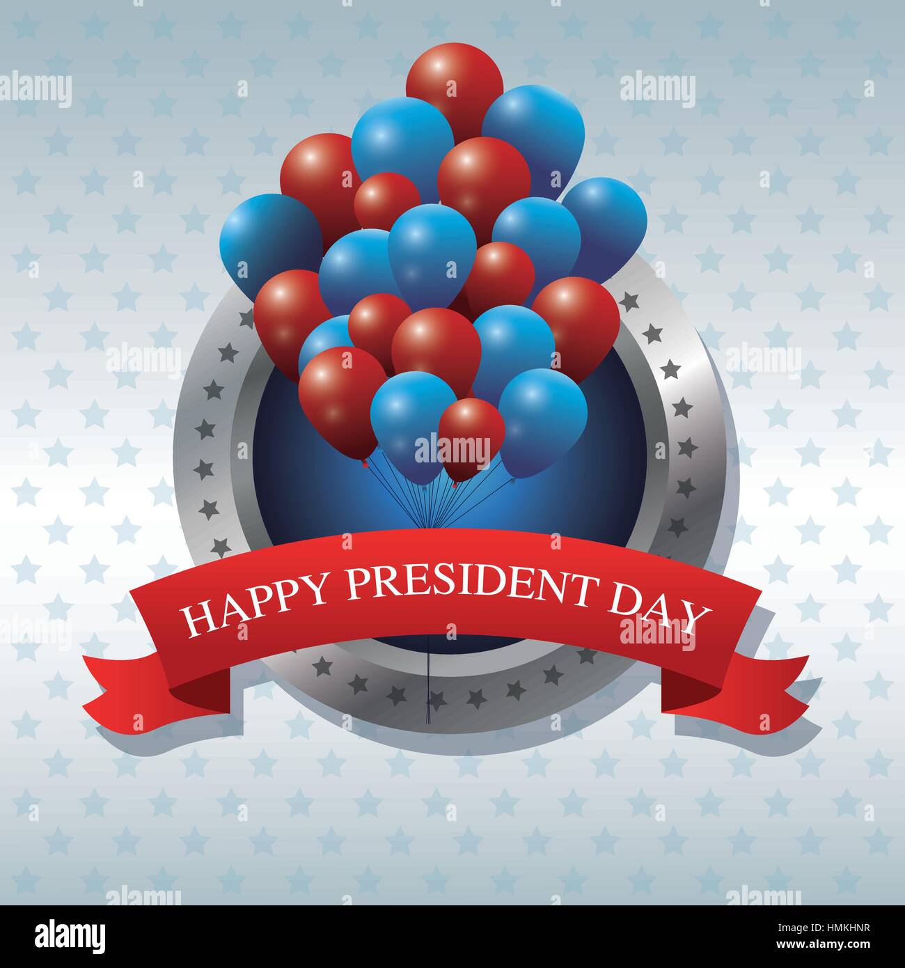 happy president day bunch balloons ribbon label Stock Vector Image ...