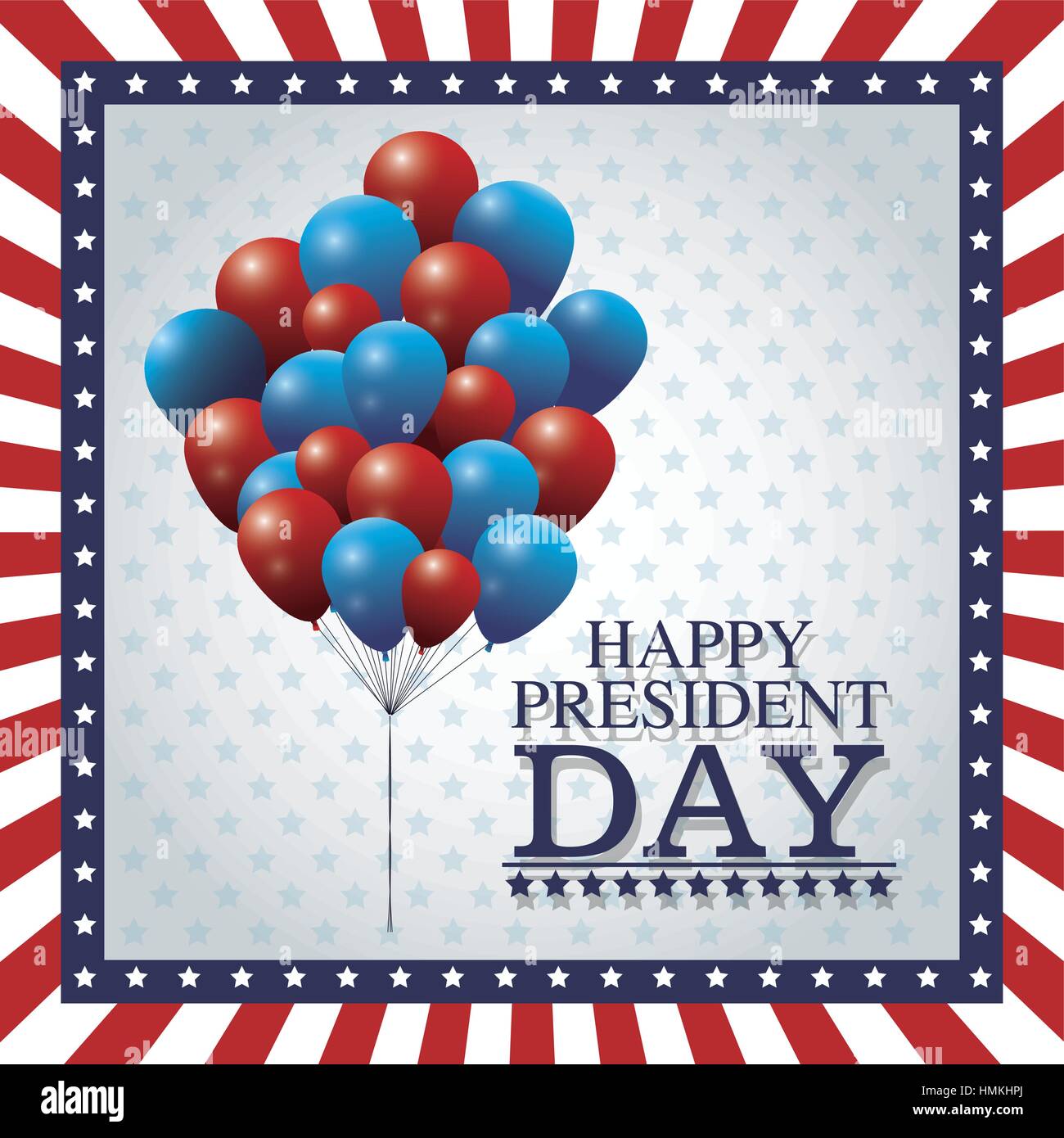 happy president day balloons flying frame flag Stock Vector Image & Art ...