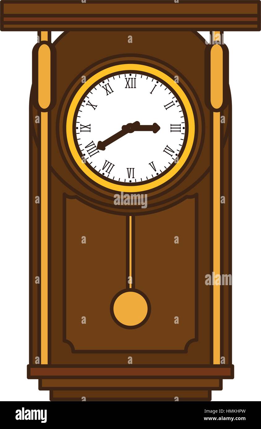 brown pendulum clock icon image, vector illustration design Stock ...