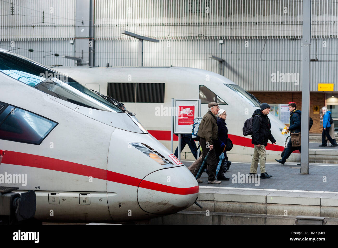 Travellers with German ICE-Trains, Munich Station, Germany Stock Photo ...