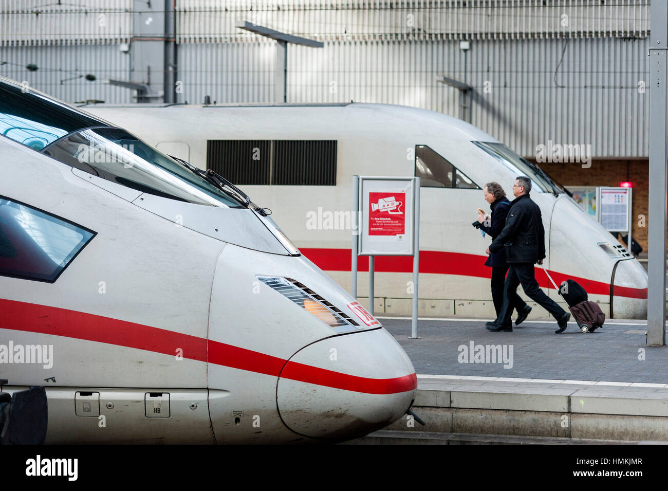 Travellers with German ICE-Trains, Munich Station, Germany Stock Photo ...