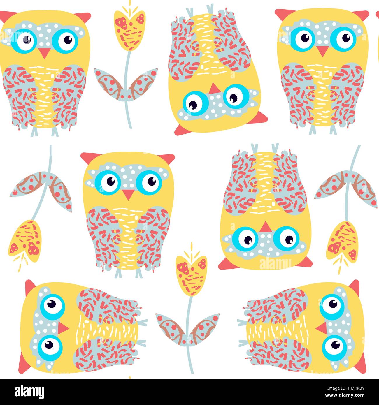 Owls seamless pattern, vector Stock Vector Image & Art - Alamy
