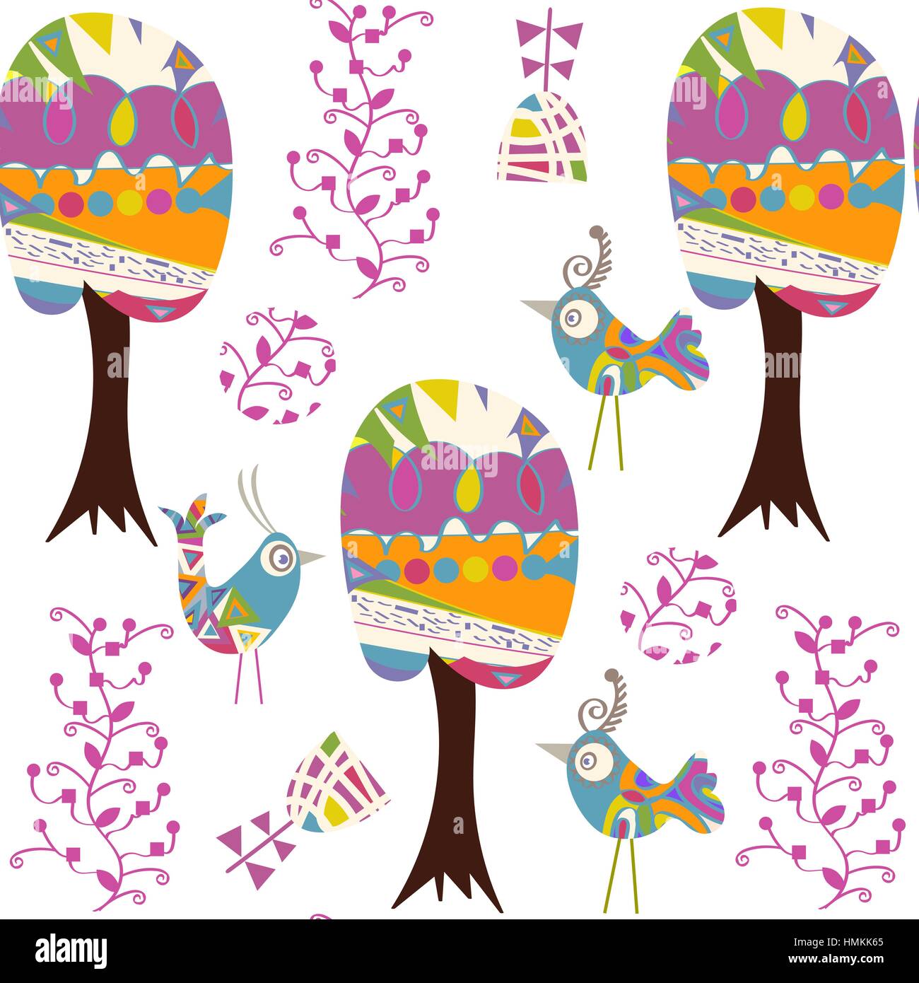 Birds seamless pattern, vector Stock Vector Image & Art - Alamy