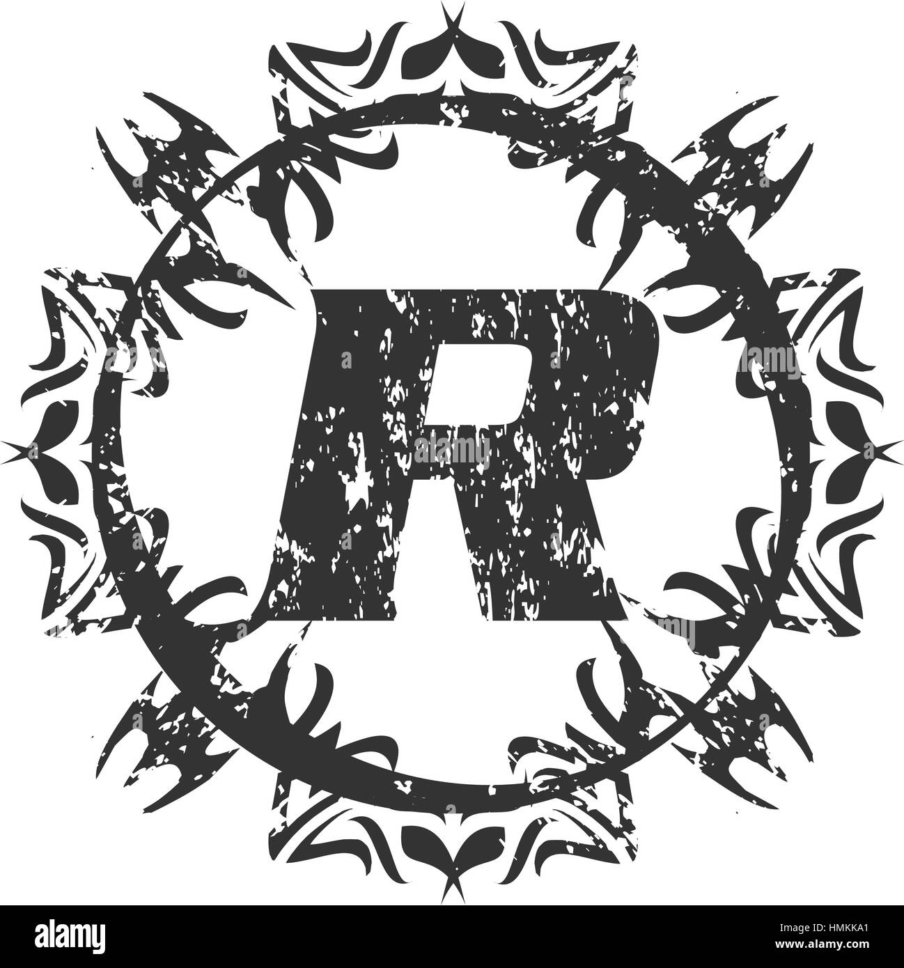 Rough Letter R Stock Vector Image & Art - Alamy