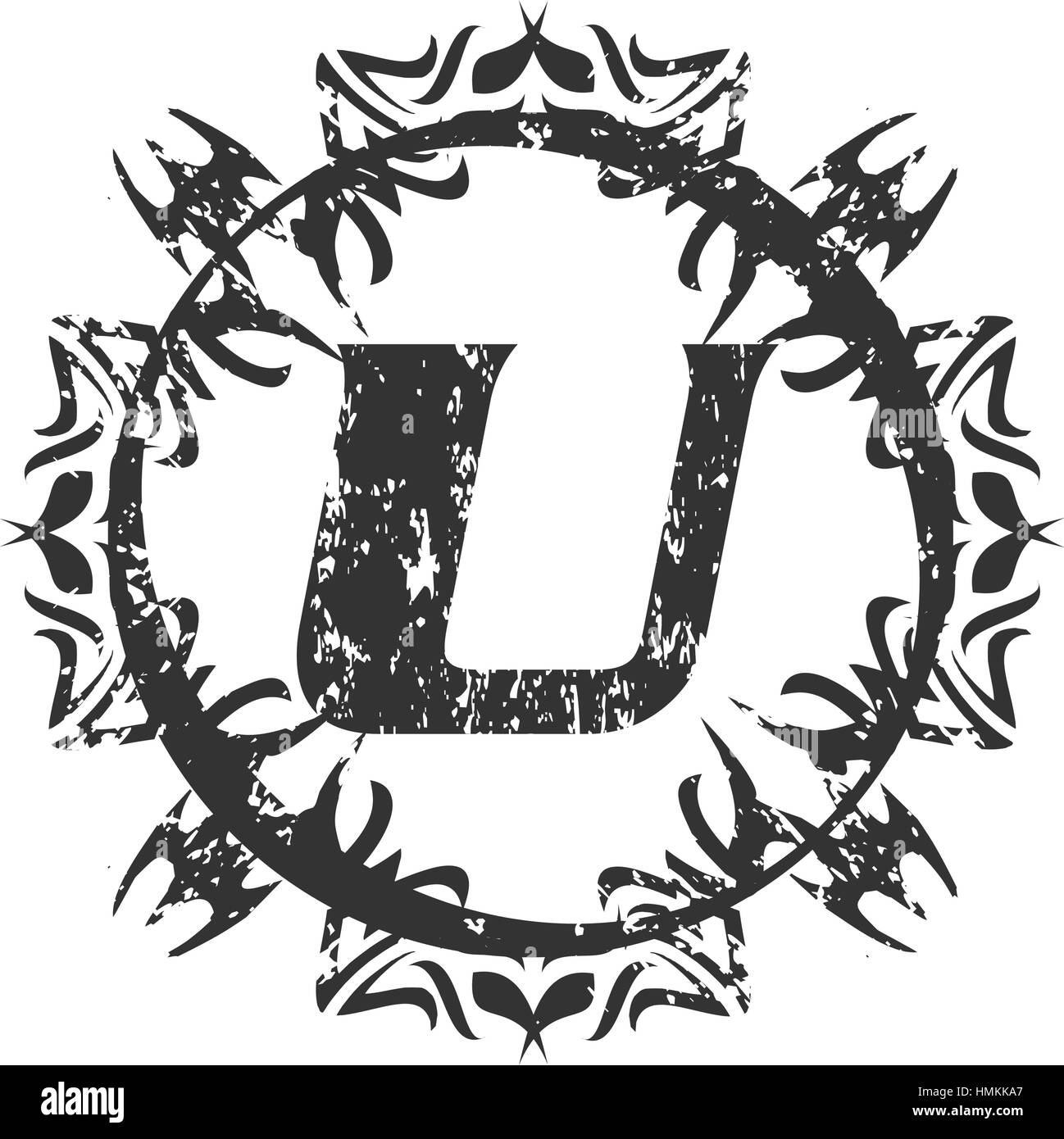 Rough Letter U Stock Vector Image & Art - Alamy