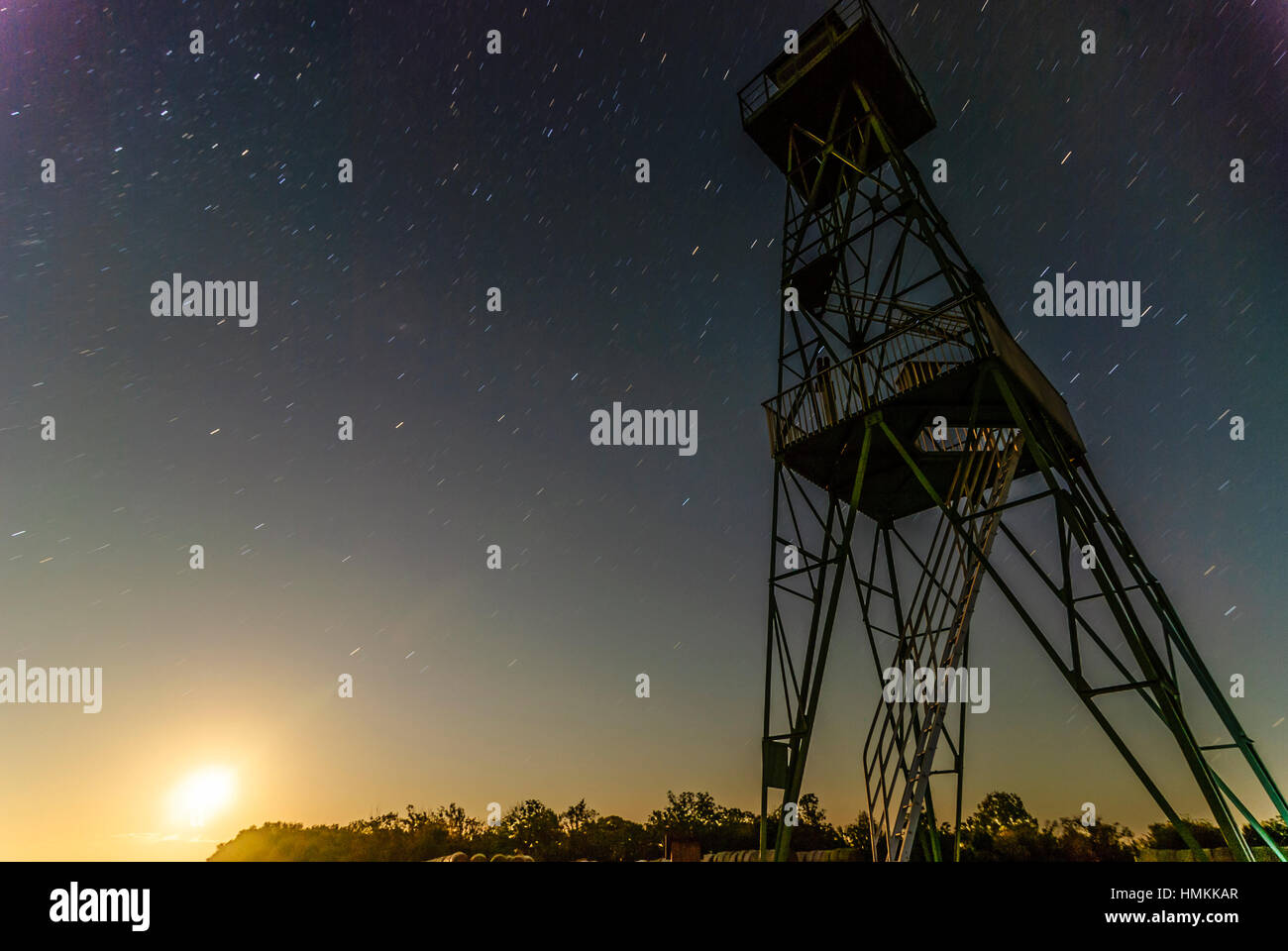 Apetlon: Lookout tower (rebuilt former Hungarian border guard tower) at ...
