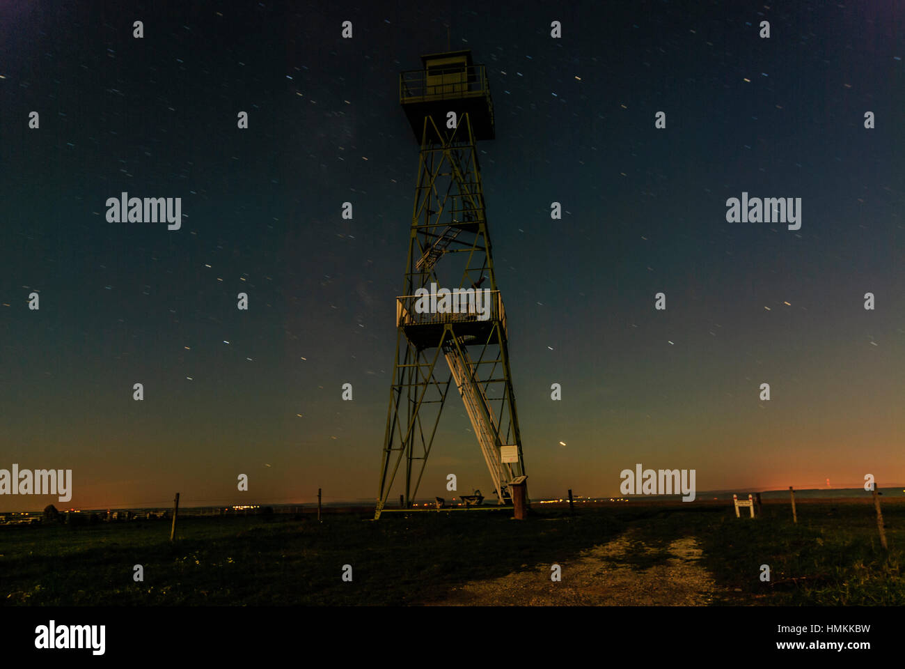 Apetlon: Lookout tower (rebuilt former Hungarian border guard tower) at ...