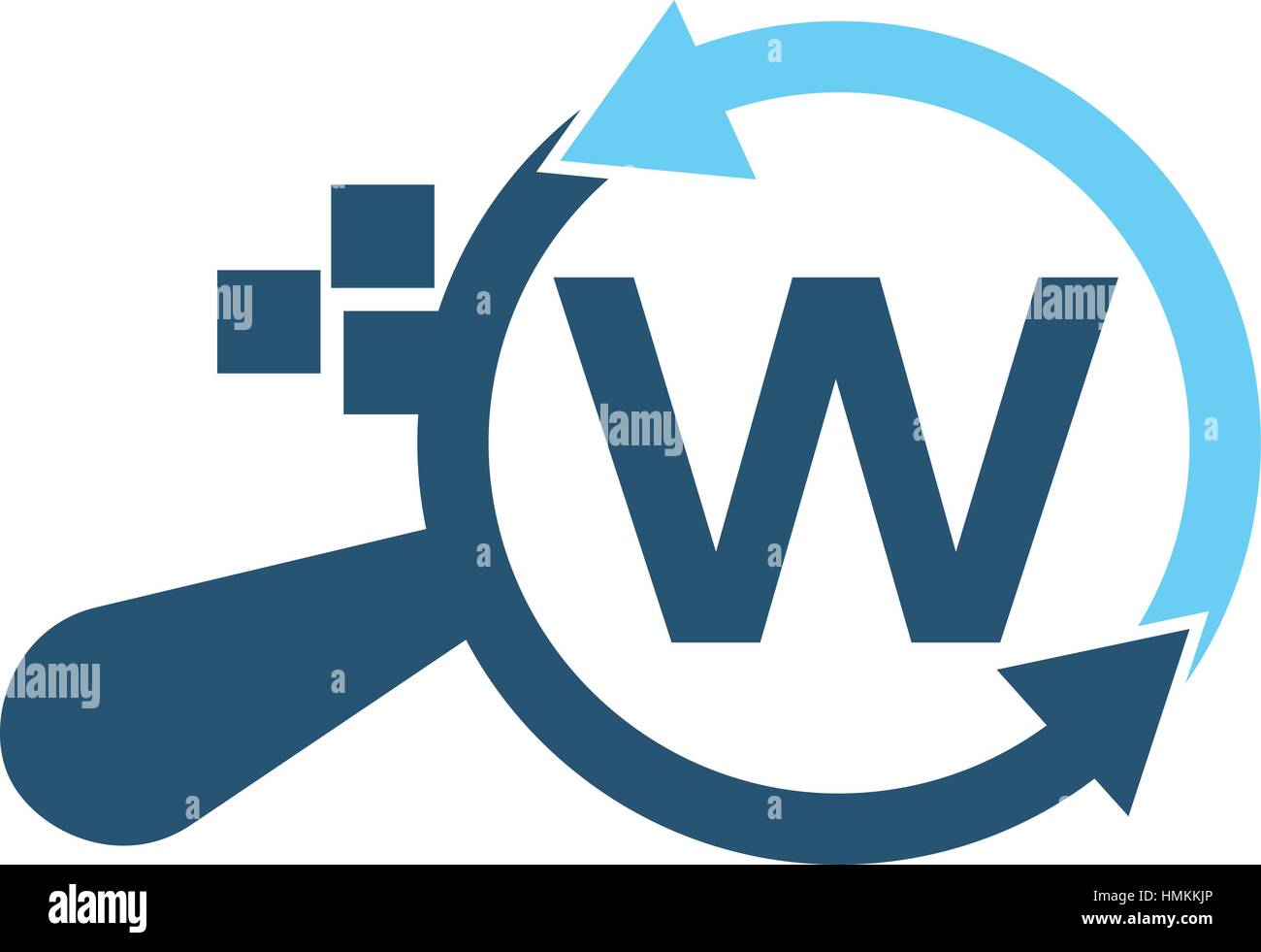 Solutions Apps Searching Initial W Stock Vector Image & Art - Alamy