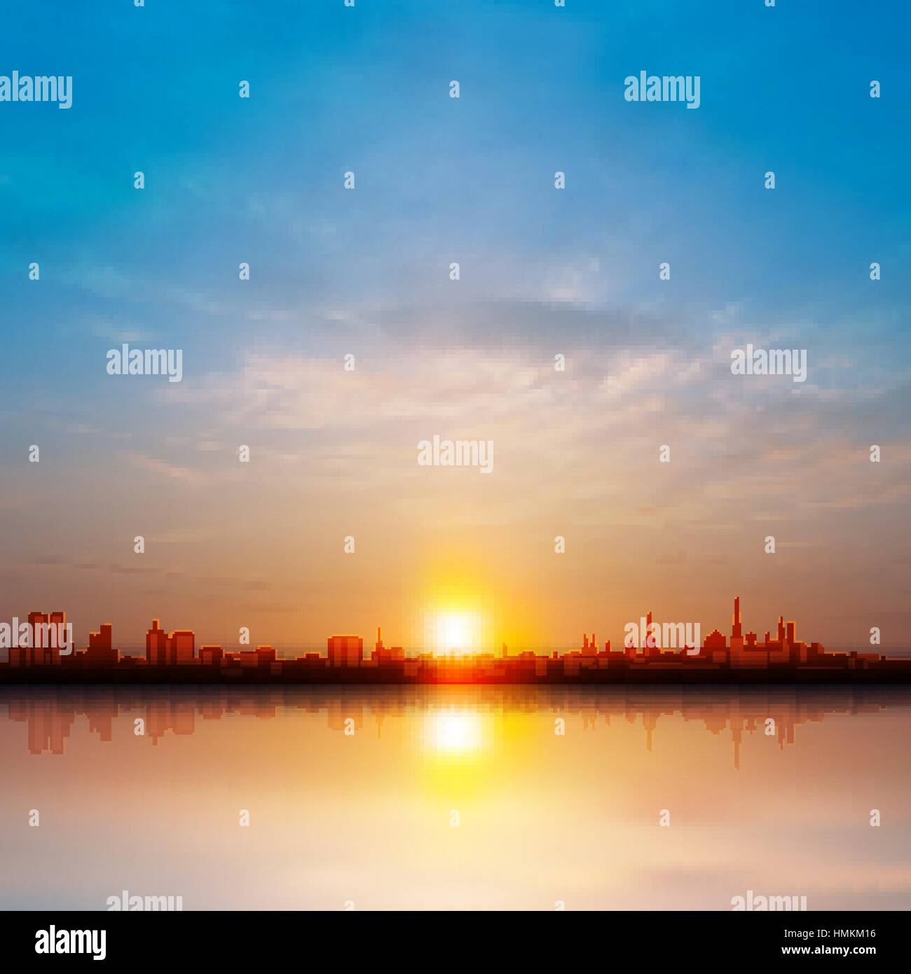 Sunset sky panorama golden Stock Vector Images - Alamy