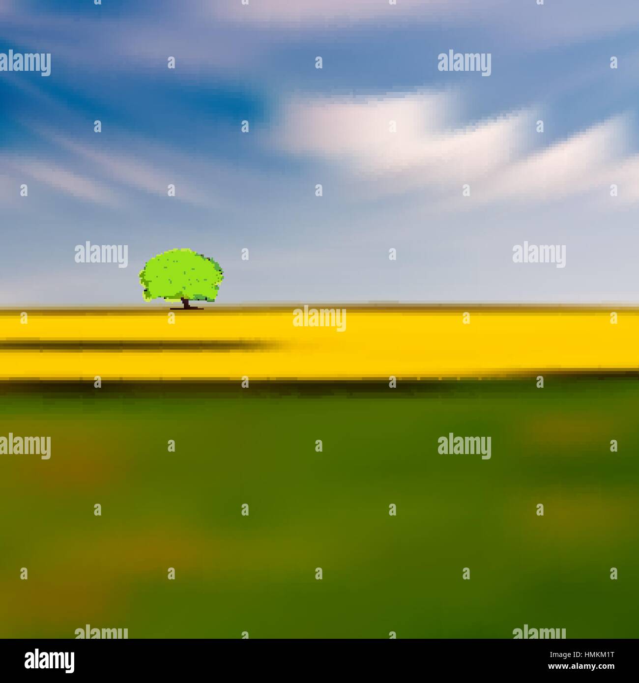 abstract Nature background with green tree on horison Stock Vector ...