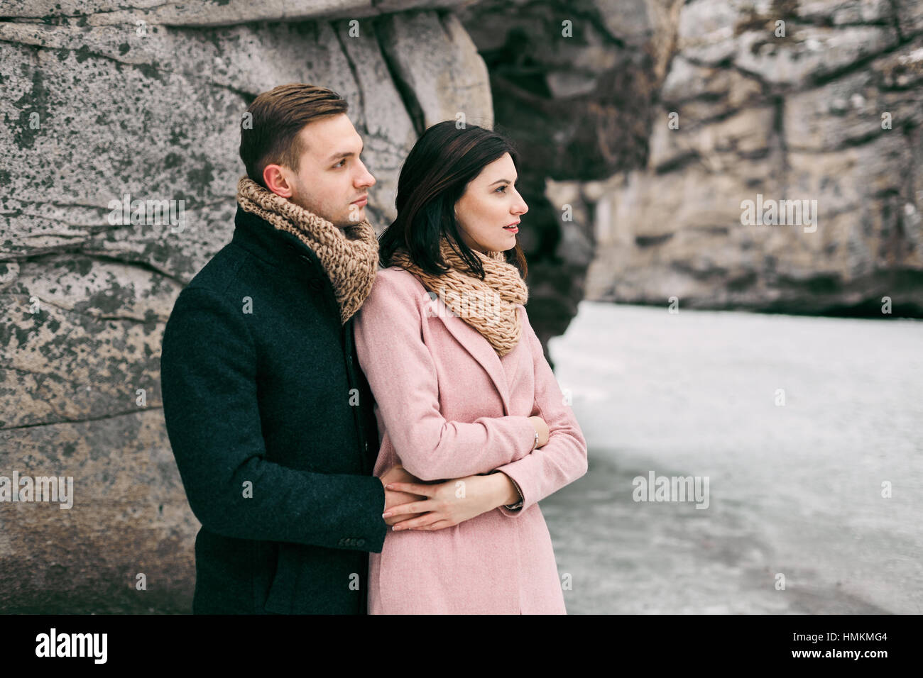 Winter love story Stock Photo - Alamy