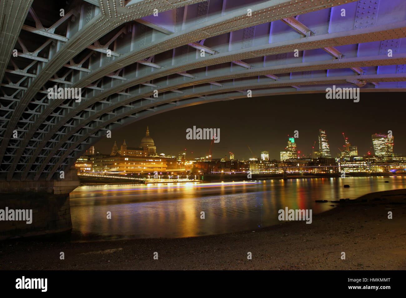 Blackfriars Bridge across the Thames in London, UK. Designed by Joseph ...