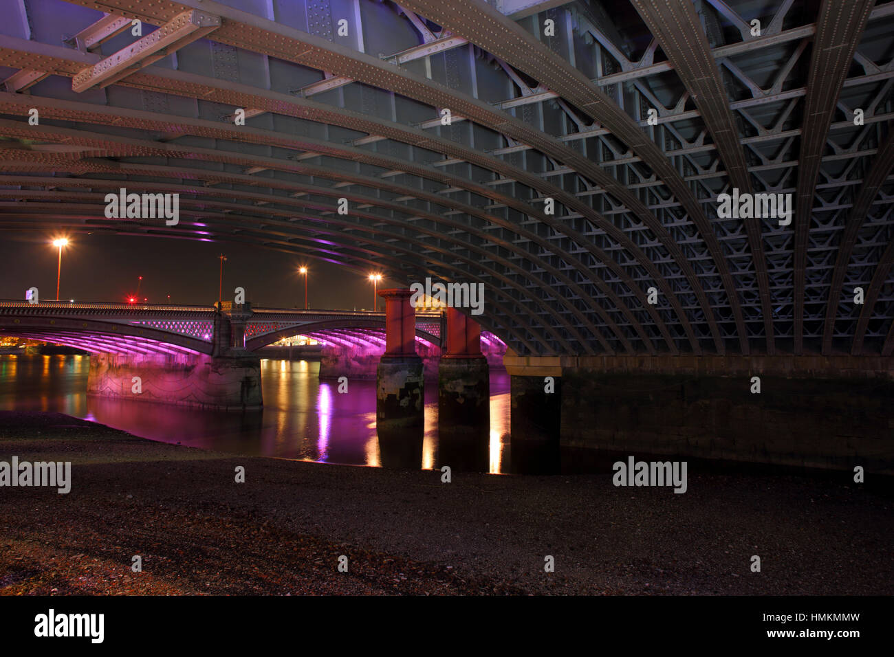 Blackfriars Bridge across the Thames in London, UK. Designed by Joseph ...