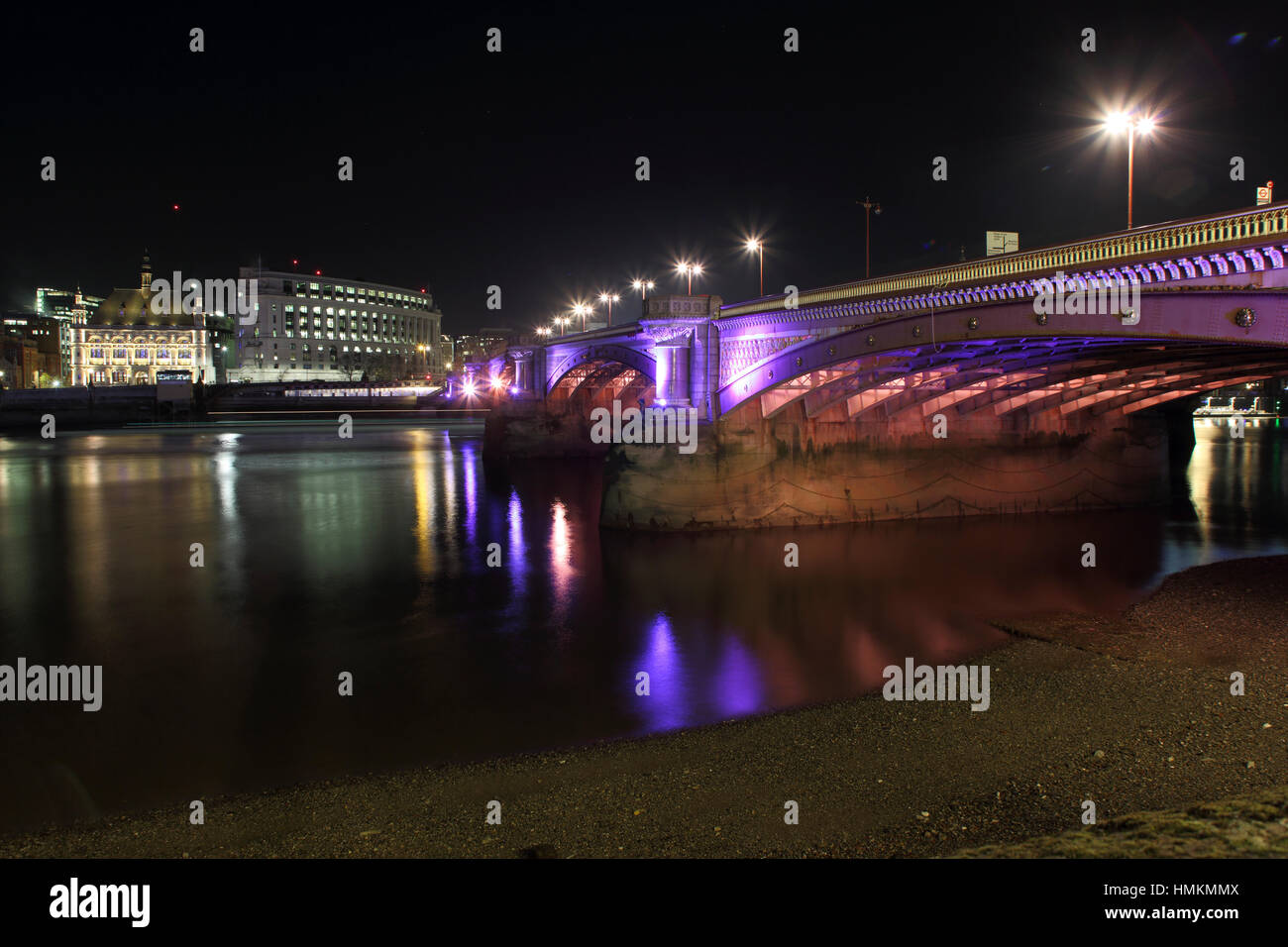 Blackfriars Bridge across the Thames in London, UK. Designed by Joseph ...