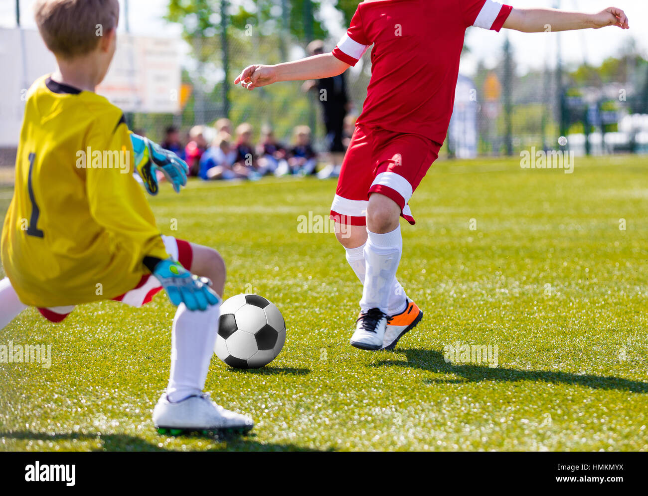 Soccer Goalkeeper Save. Running Football Soccer Player with Ball ...