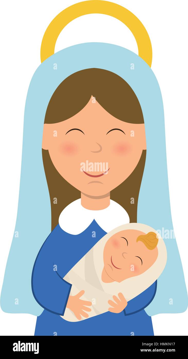 Mary Baby Jesus Cartoon Design High Resolution Stock Photography and ...