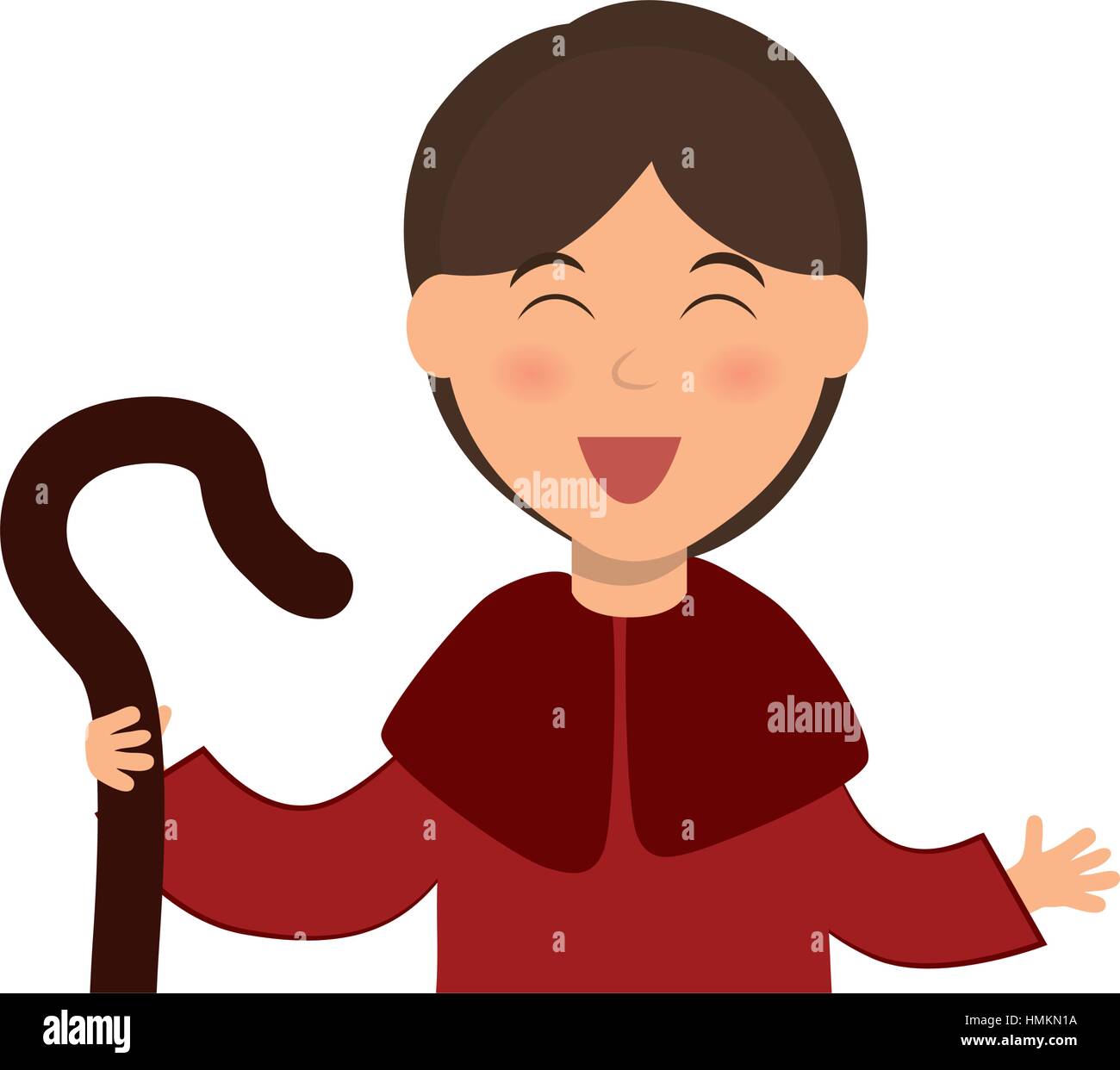 Shepherdess cartoon character icon vector illustration graphic design ...