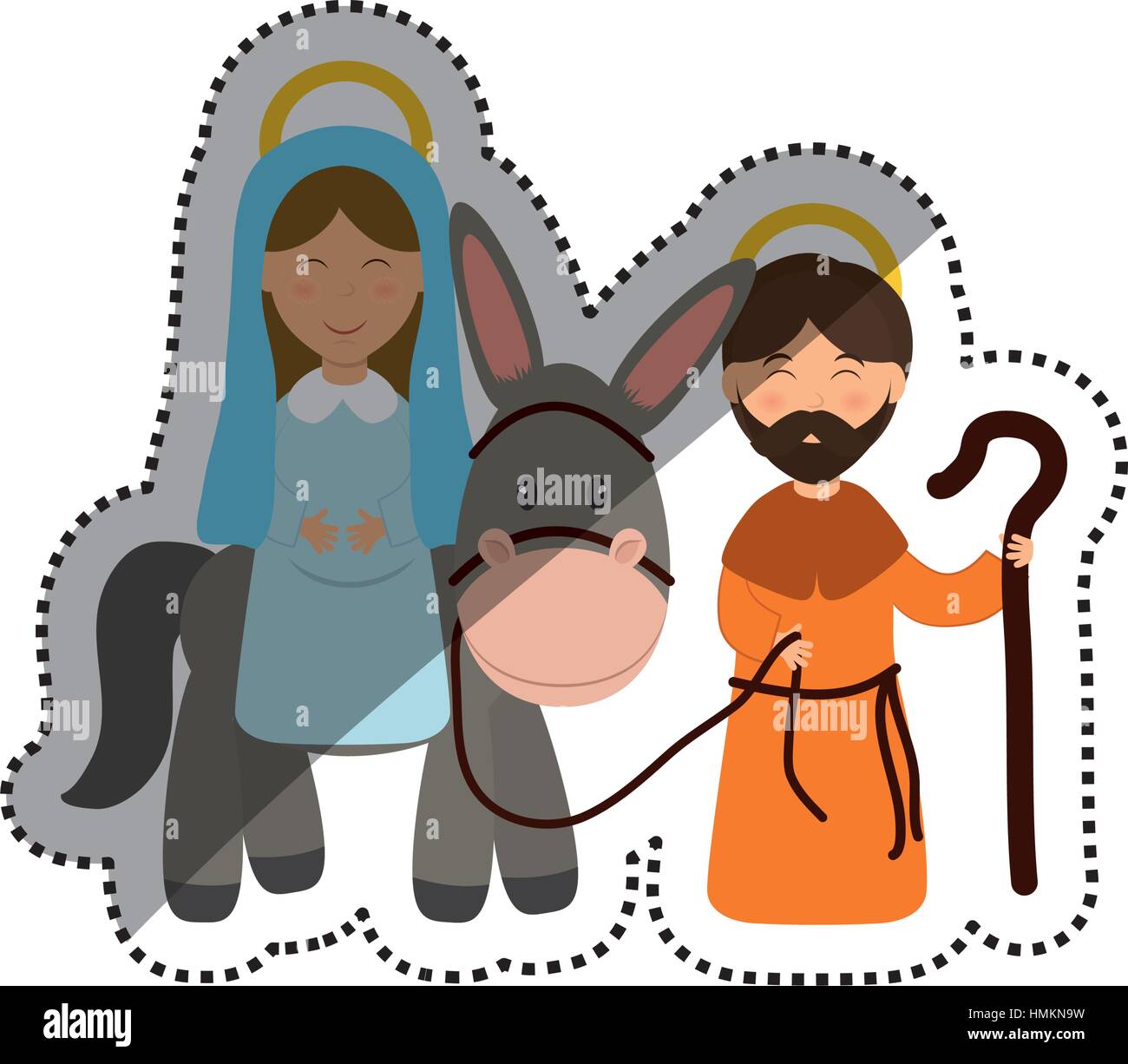 Mary joseph cartoon icon holy hi-res stock photography and images - Alamy