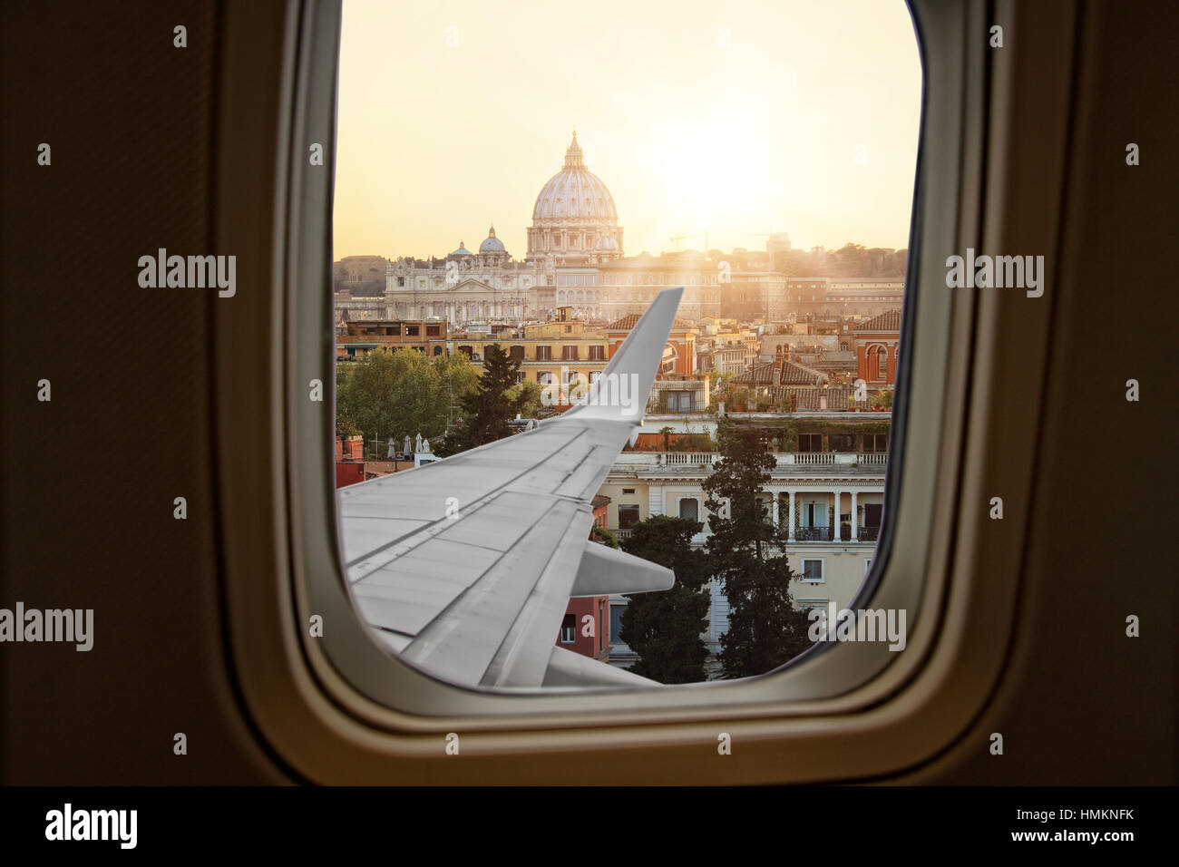 View of Rome from the plane window Stock Photo - Alamy