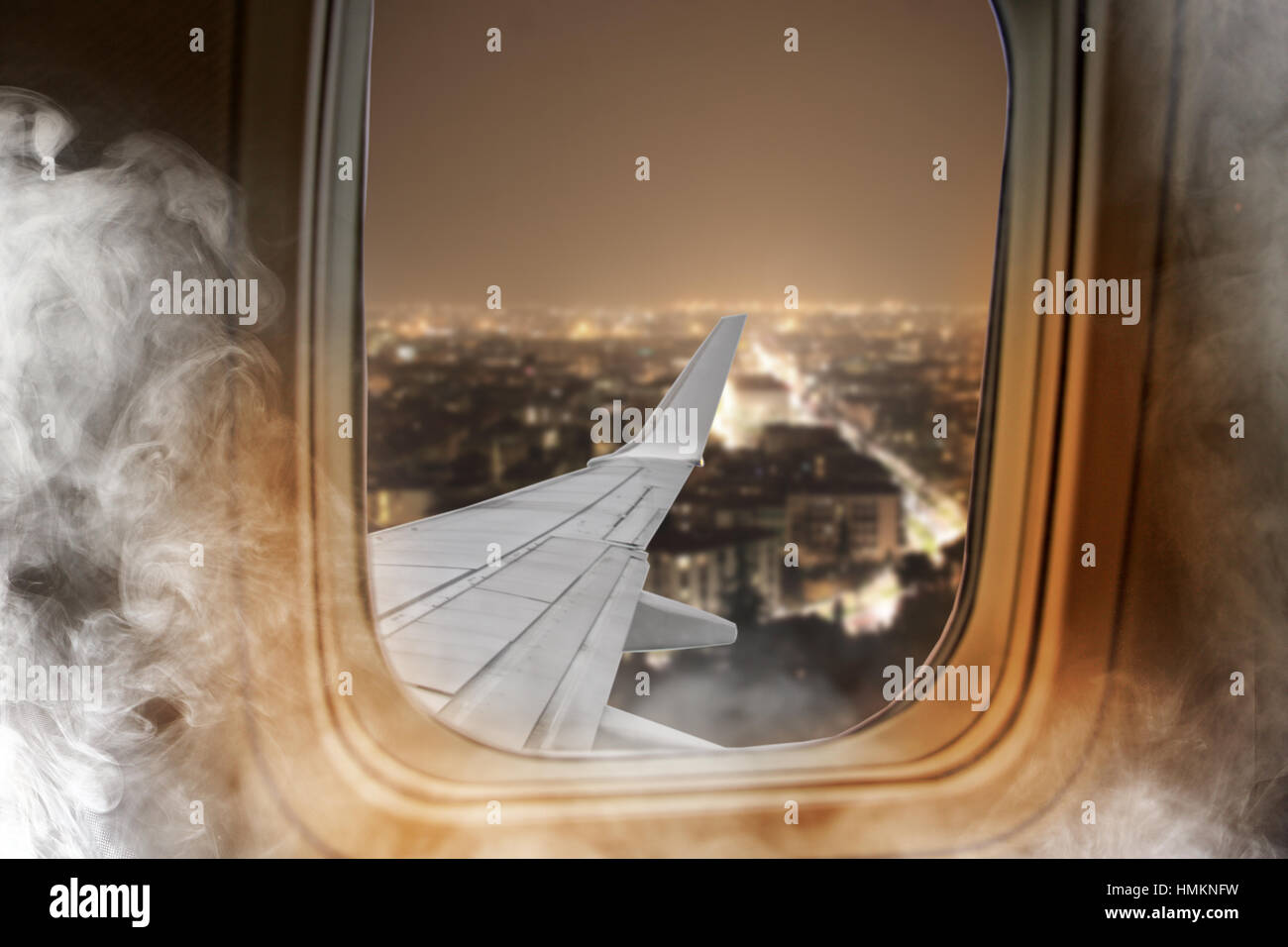 Fire in plane Stock Photo - Alamy