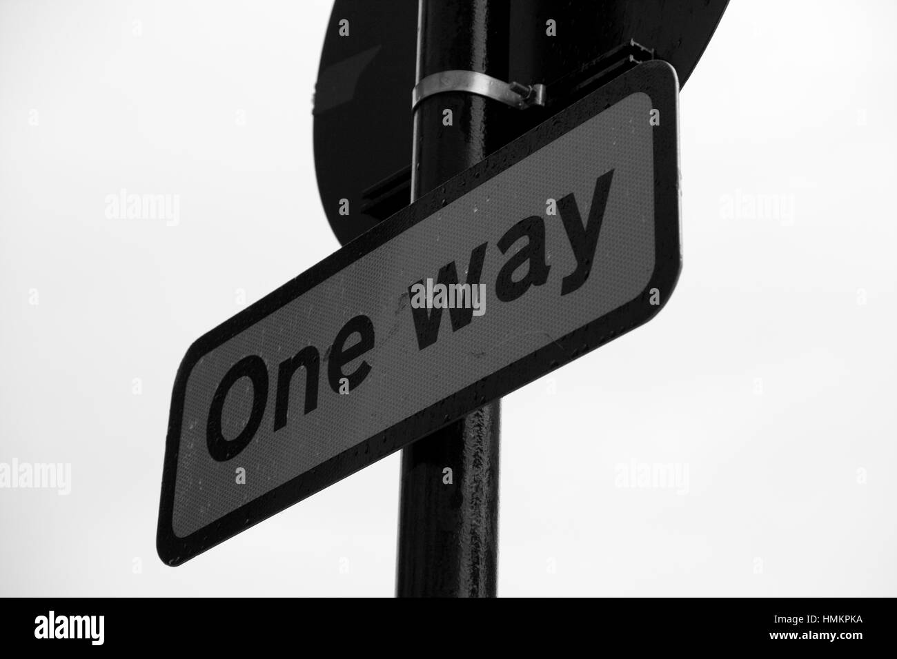 One Way Street Sign Black and White Stock Photos & Images - Alamy