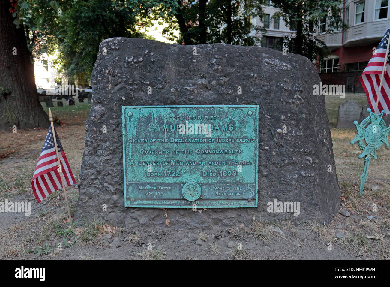 Grave of Samuel Adams, signer of the Declaration of Independence, Old ...