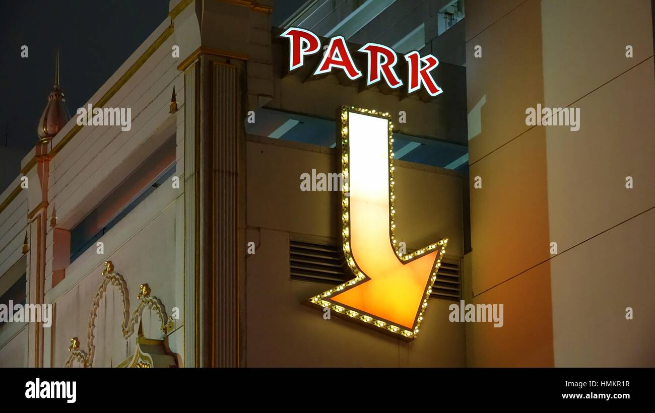 Parking Garage Neon Sign Stock Photo - Alamy