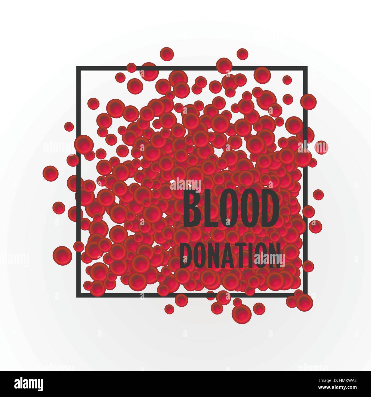 Blood donation Vector illustration A lot of red blood cells in black ...