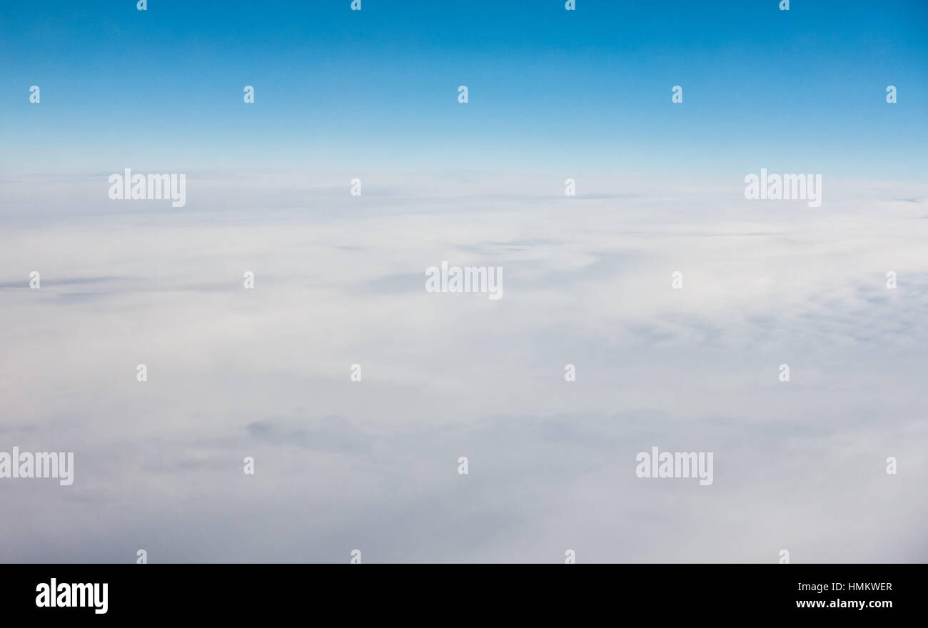 Aerial view of a sea of clouds and blue sky Stock Photo - Alamy