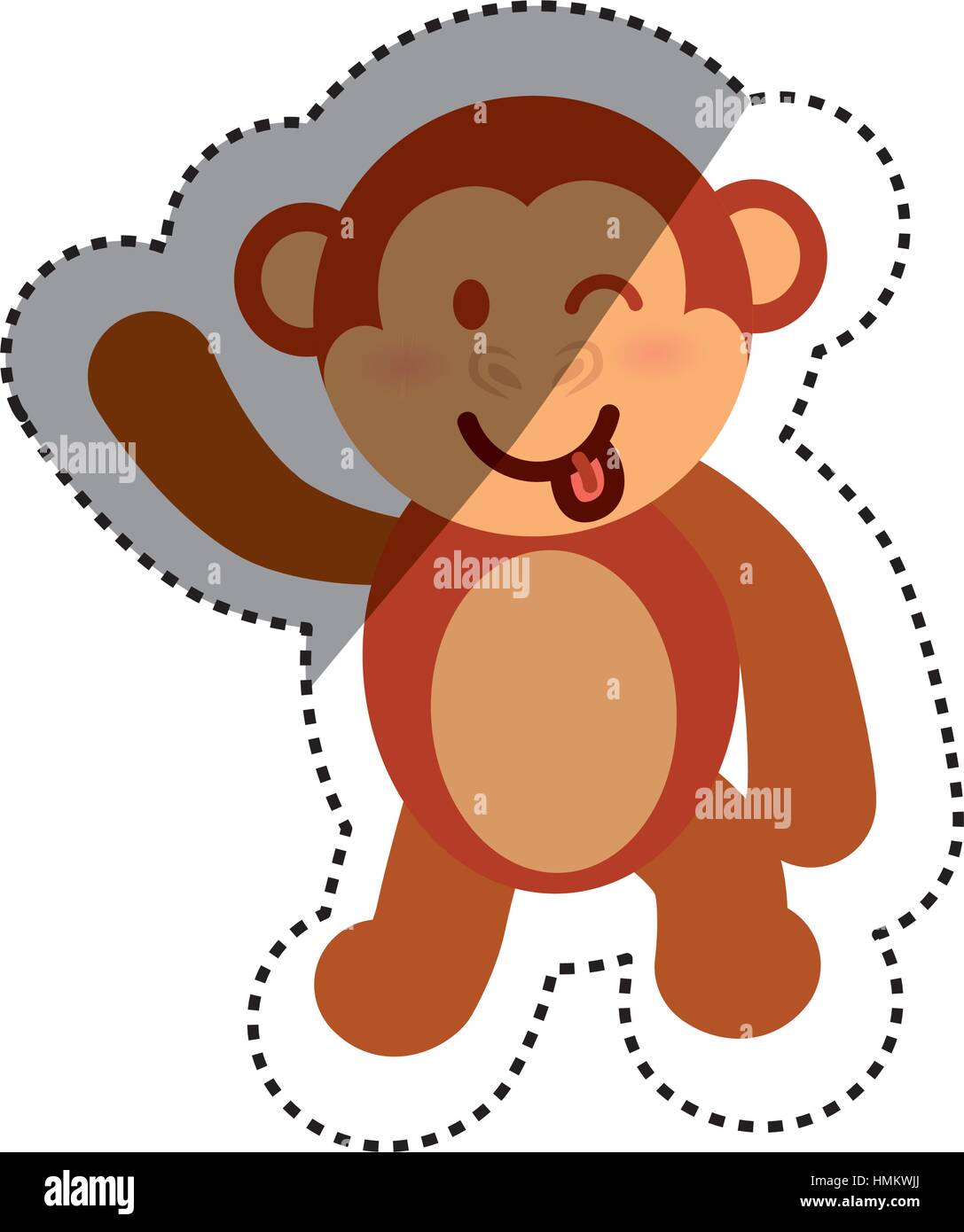 Cute monkey cartoon icon vector illustration graphic design Stock ...