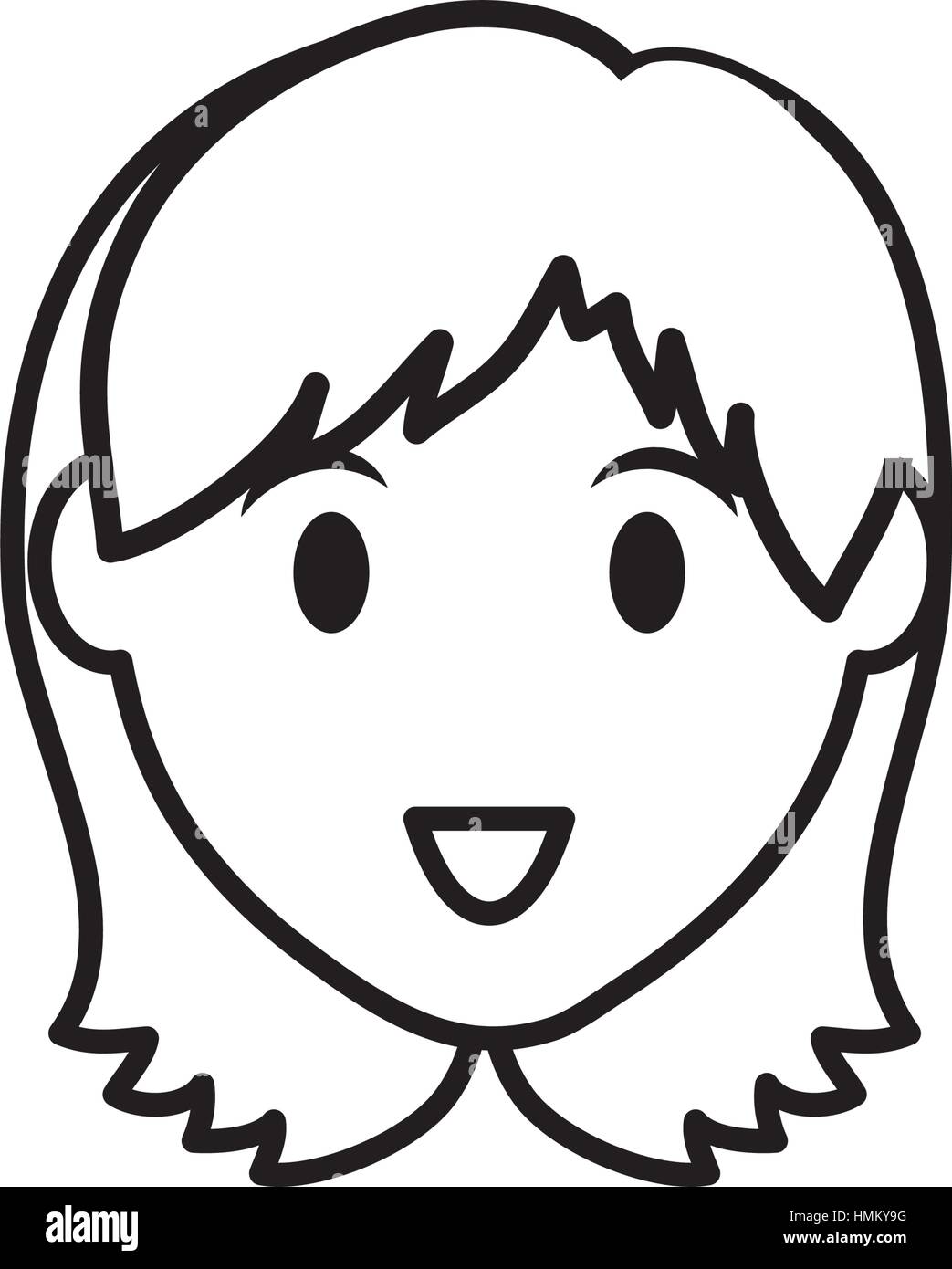 woman face cartoon icon vector illustration graphic design Stock Vector ...