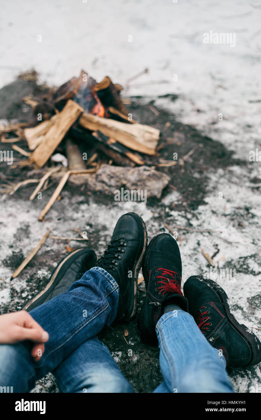 Feet to the fire hi-res stock photography and images - Alamy