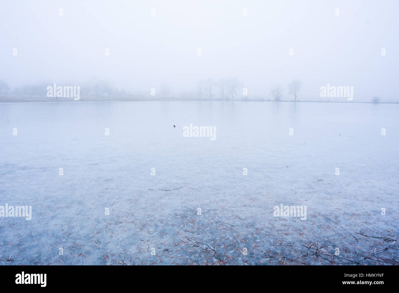 Frozen lake for background Stock Photo - Alamy