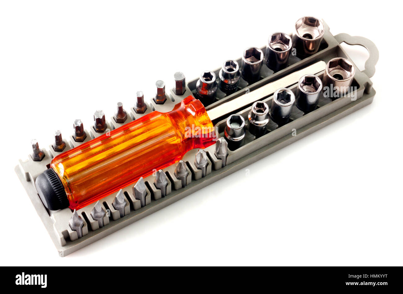 Mechanical bit tool set isolated on white background Stock Photo - Alamy