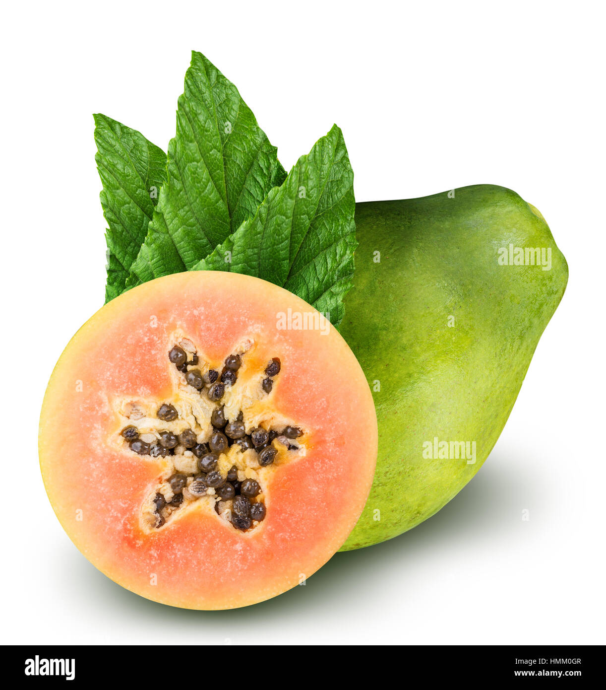 Group of papaya isolated with clipping path Stock Photo - Alamy