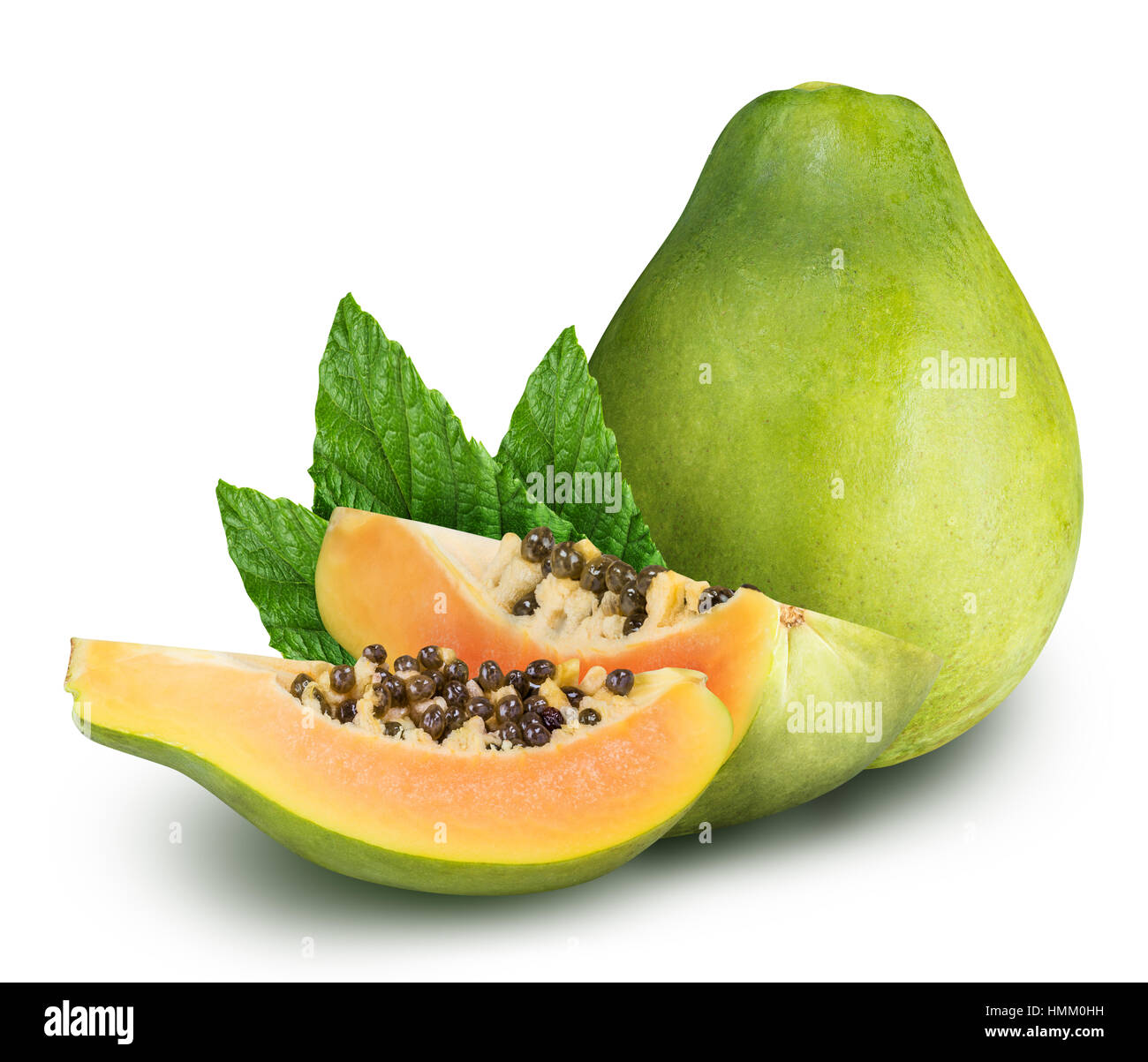 Papaya plant leaf Cut Out Stock Images & Pictures - Alamy