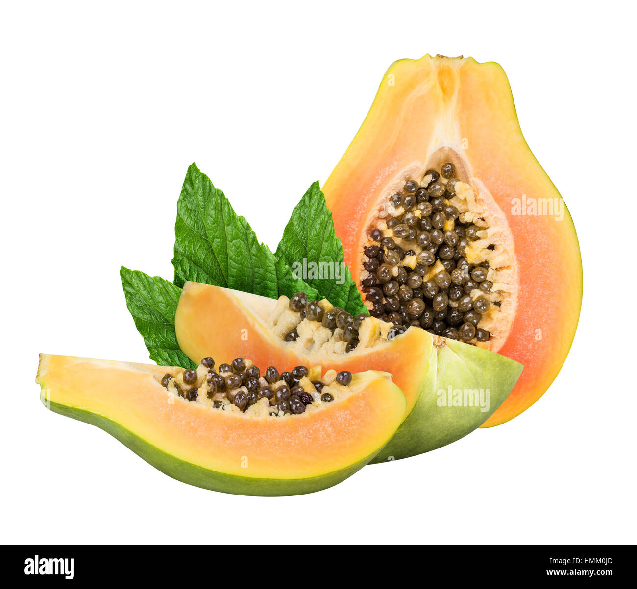 Group of papaya isolated with clipping path Stock Photo - Alamy