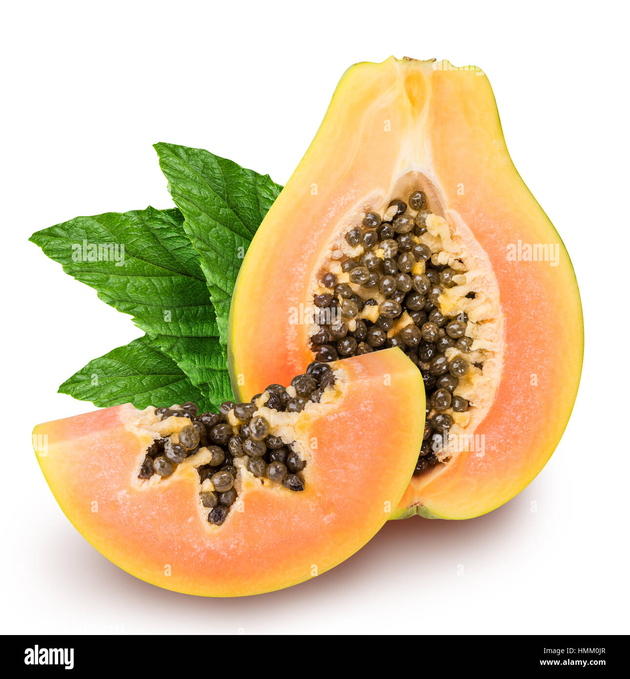 Group of papaya isolated with clipping path Stock Photo - Alamy