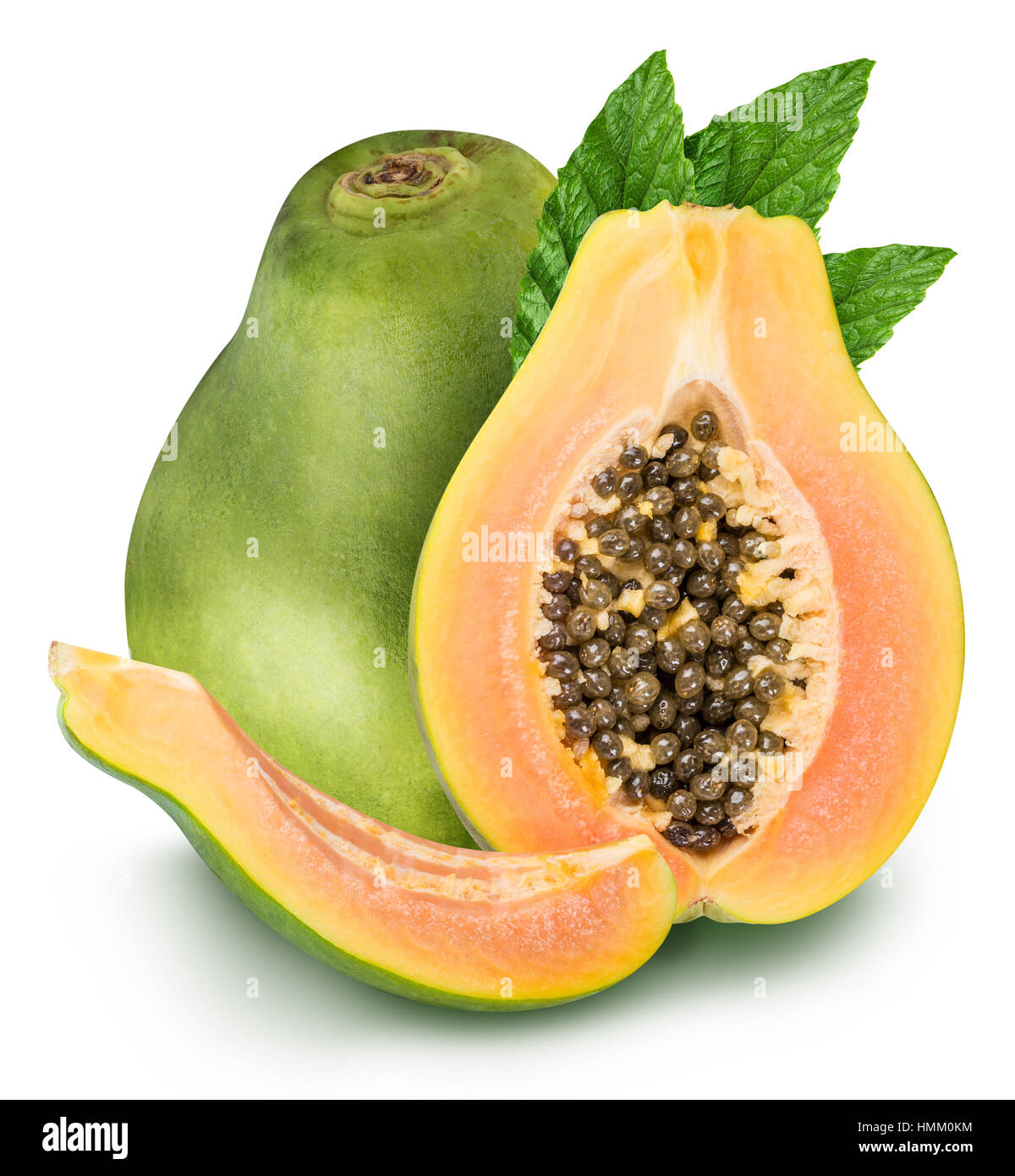 Group of papaya isolated with clipping path Stock Photo - Alamy