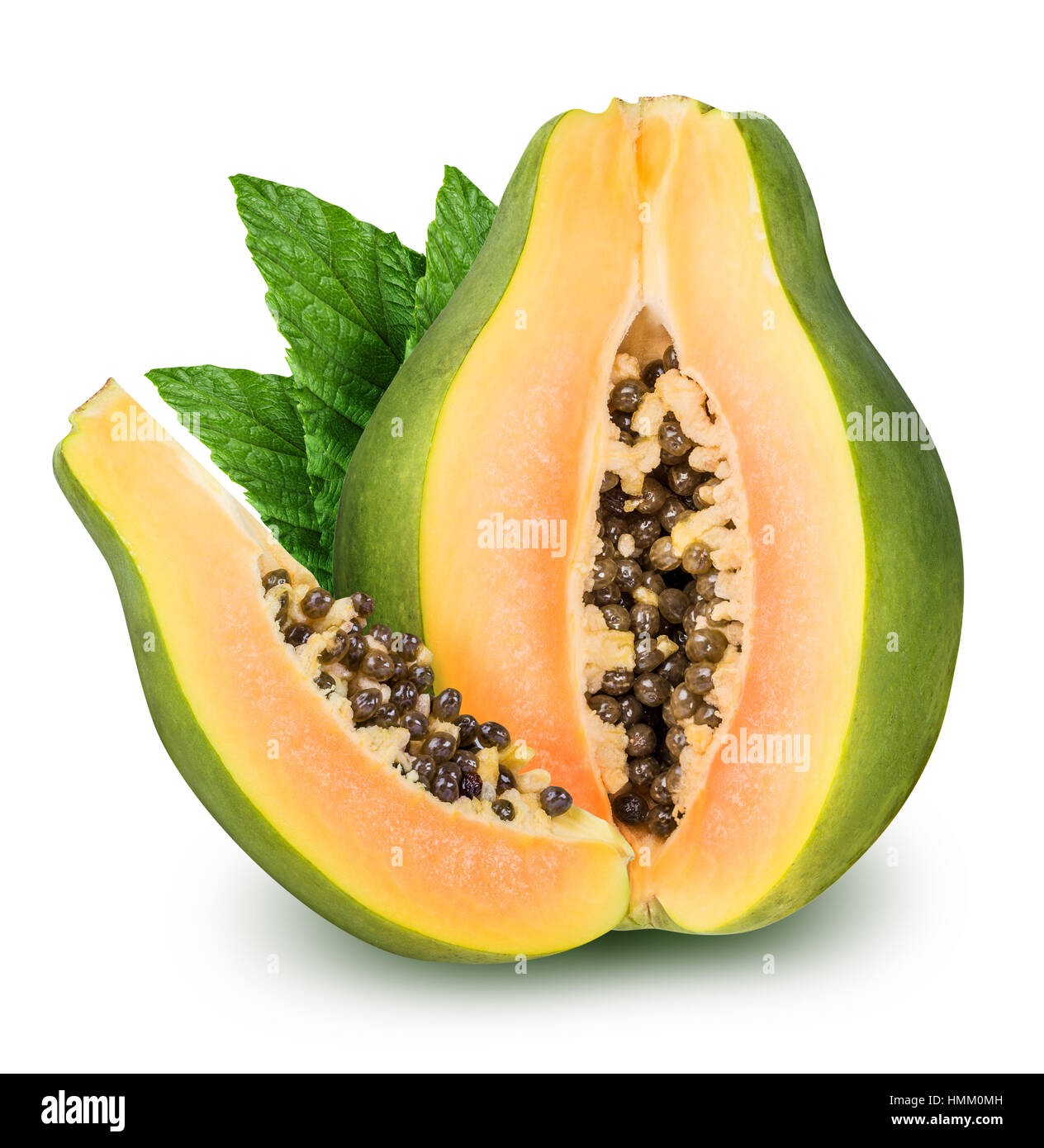 Group of papaya isolated with clipping path Stock Photo - Alamy