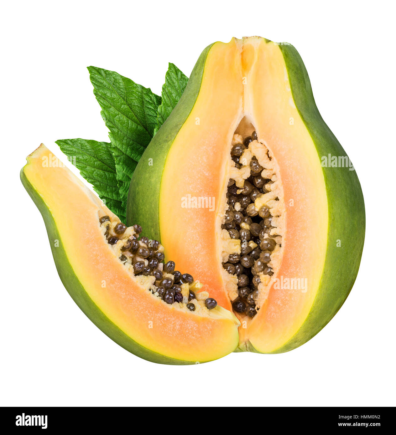 Group of papaya isolated with clipping path Stock Photo - Alamy