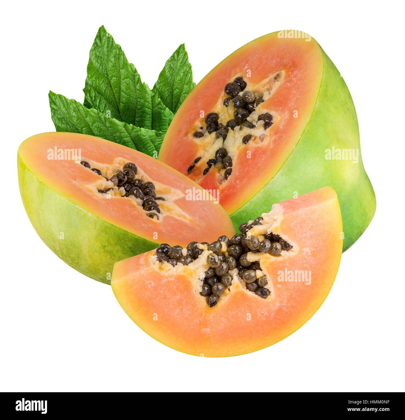 Group of papaya isolated with clipping path Stock Photo - Alamy