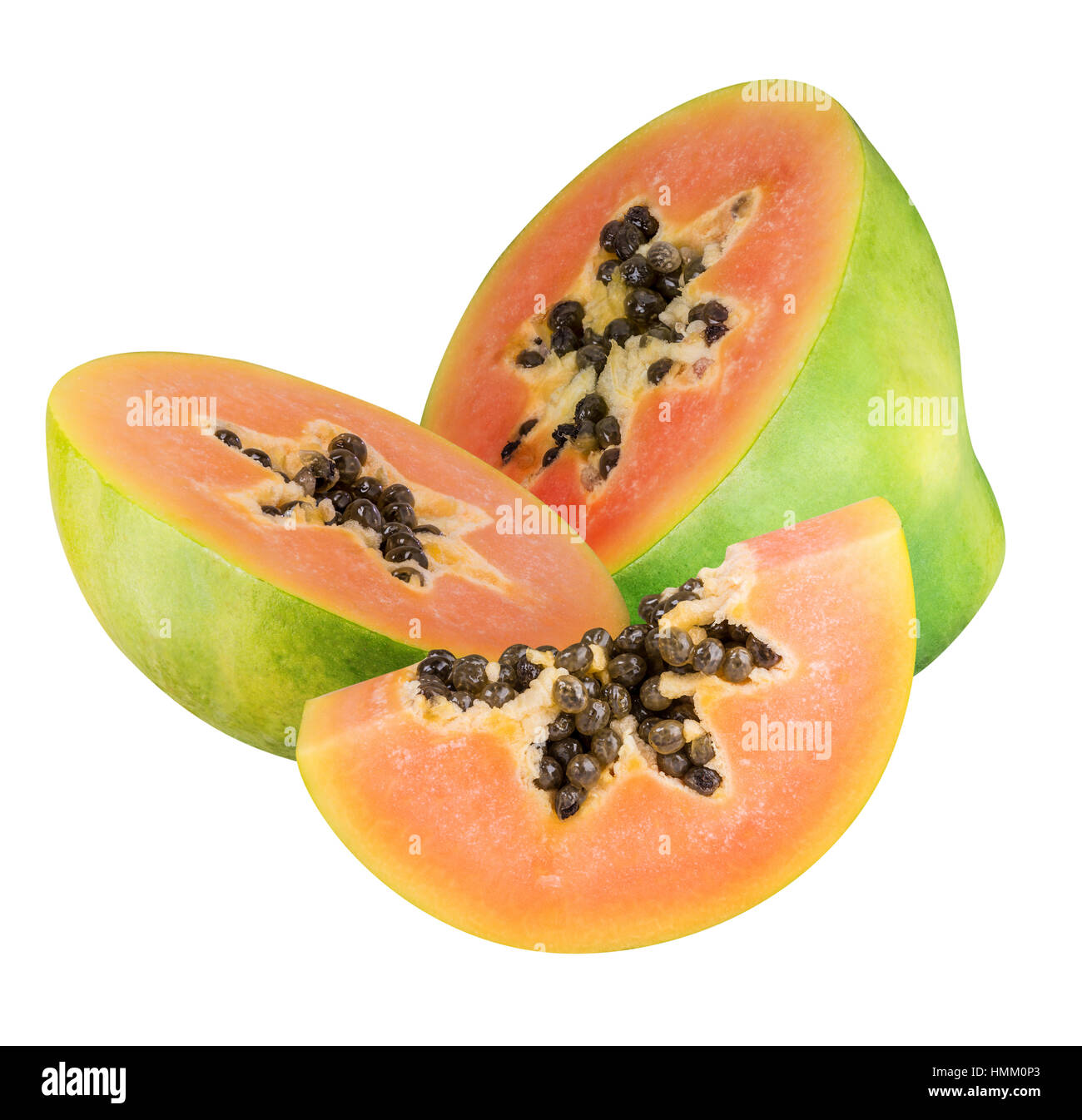 Group of papaya isolated with clipping path Stock Photo - Alamy