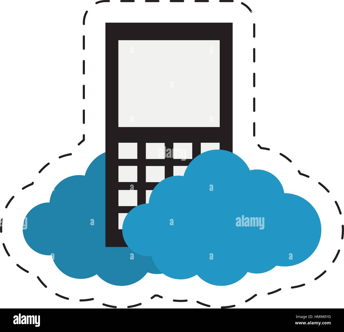 smartphone communication cloud cut line vector illustration eps 10 ...