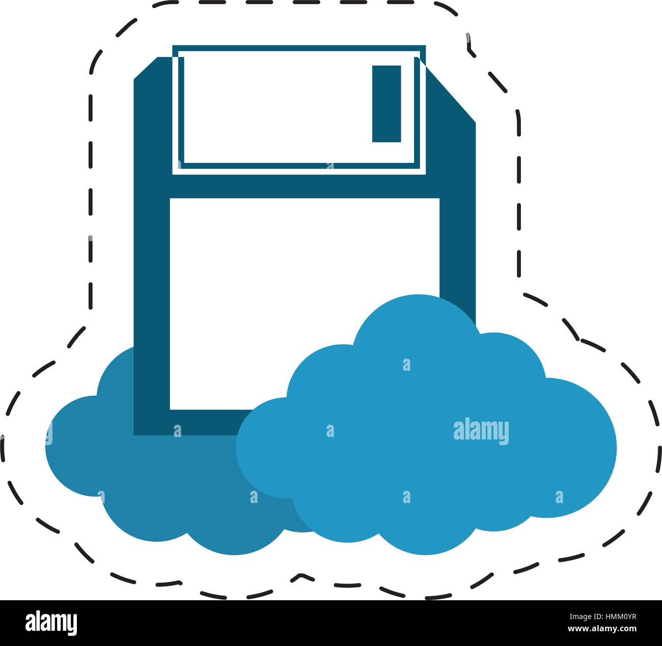 floppy storage diskette cloud cut line vector illustration eps 10 Stock ...
