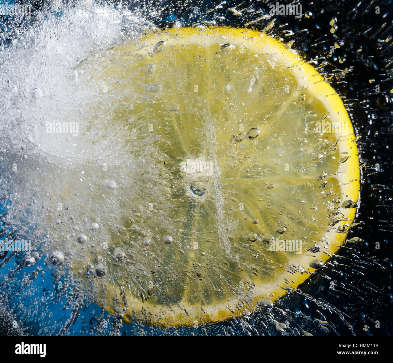 Freshness orange and cristal cube of ice Stock Photo - Alamy